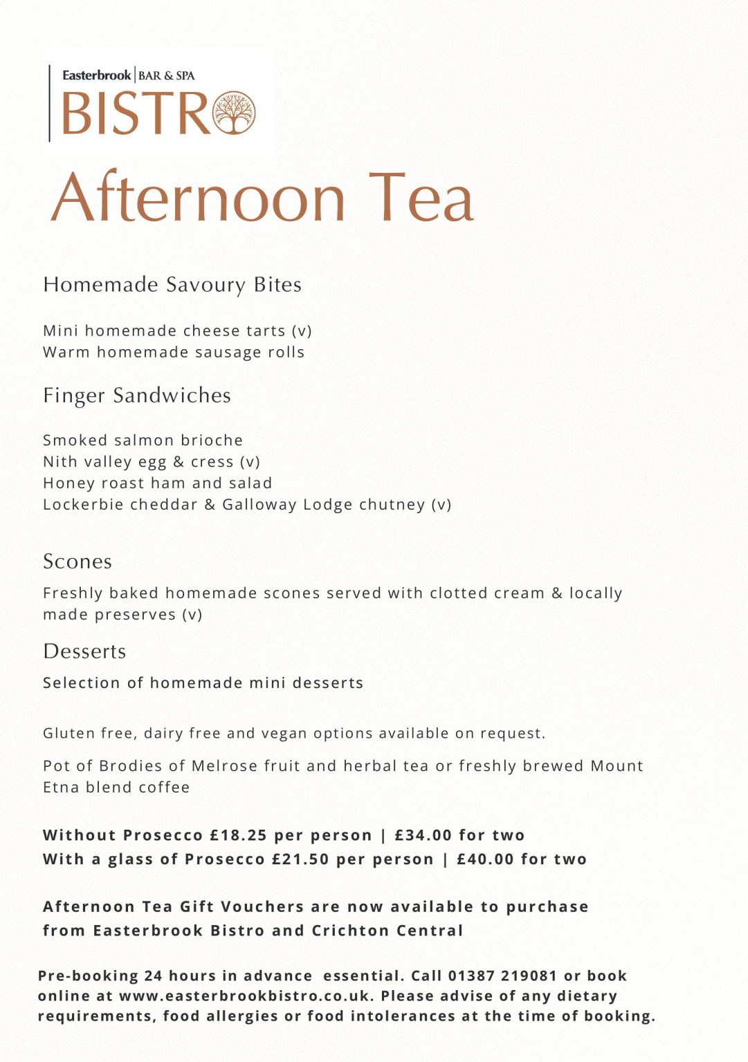 Afternoon Tea at Easterbrook Bistro - Easterbrook Bistro, Bar and Spa